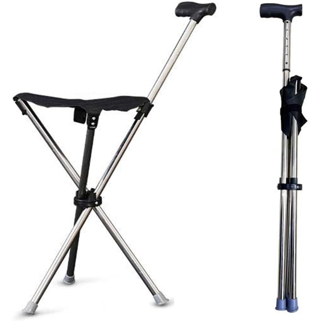 Foldable Stool with Cane Bases Cane with Seat Foldable Walking Cane for ...