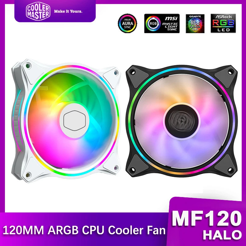 Cooler Master MF120 HALO 120mm Computer Case Fan Addressable 5V/3PIN ...
