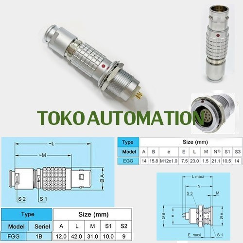 Fc88 10 core Industrial circular connector FGG EGG 1B 10 Pin SJ96 ...