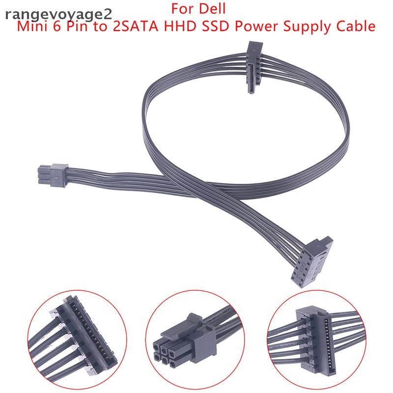 [rangevoyage2] Mini 6 Pin to 2 SATA Hard Drive Cable SSD Power Supply ...