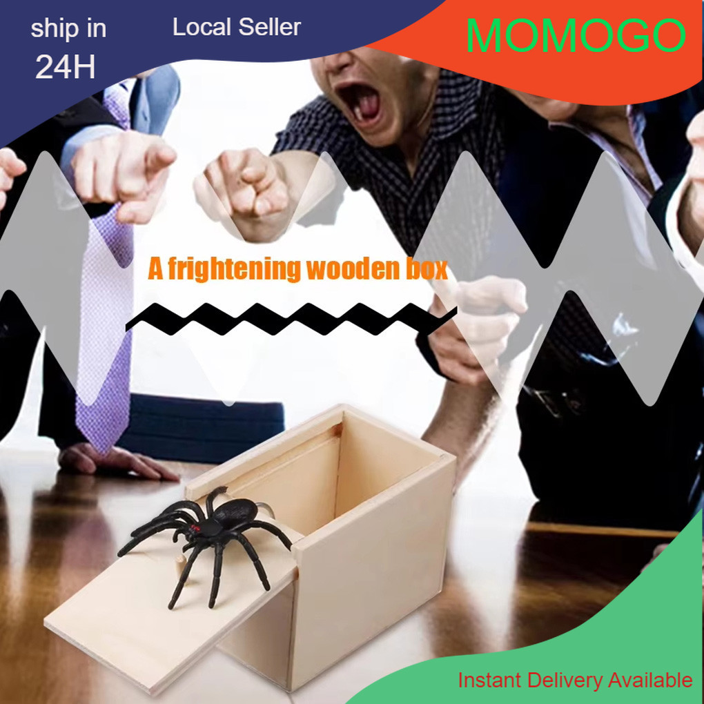 Creative Prank Spider Realistic Spider Startled Wooden Box Prank Spider ...