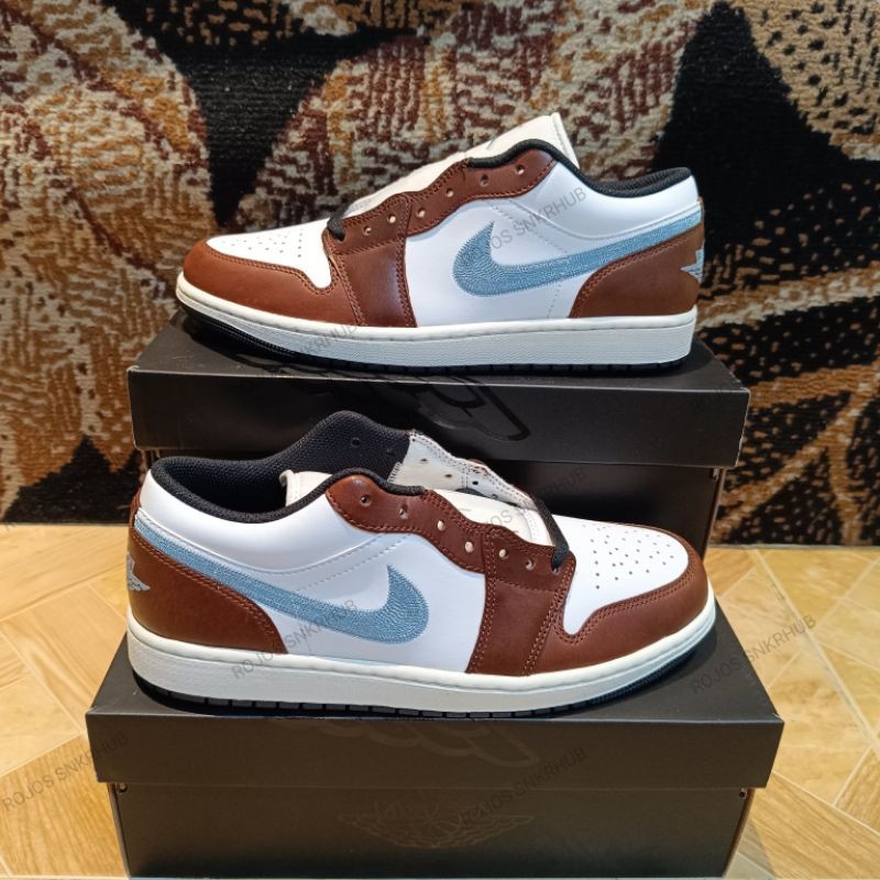 Air Jordan 1 Low SE "Mocha Blue Grey" | Shopee Malaysia