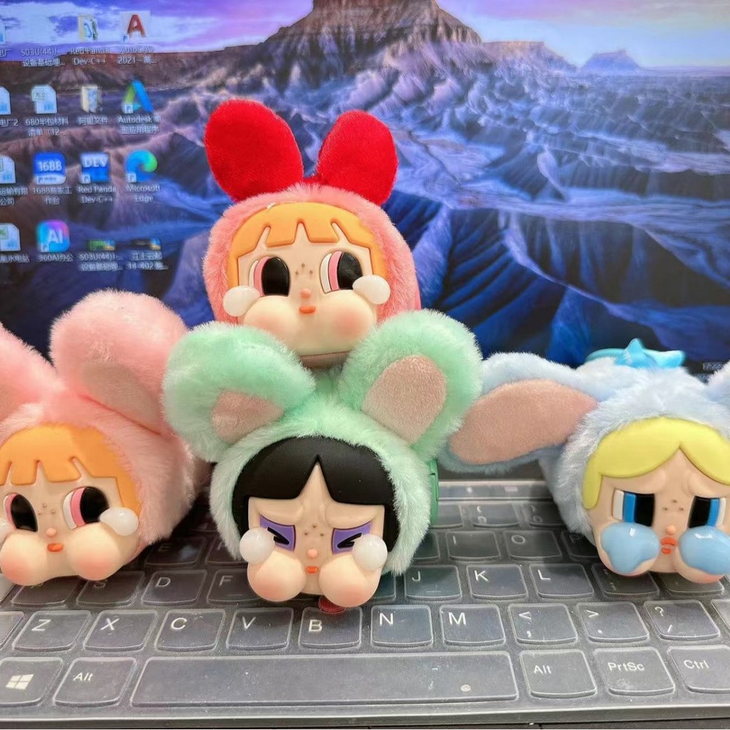 The Powerpuff Girls Plush Keychain Creative Crying Baby Doll Keyring ...