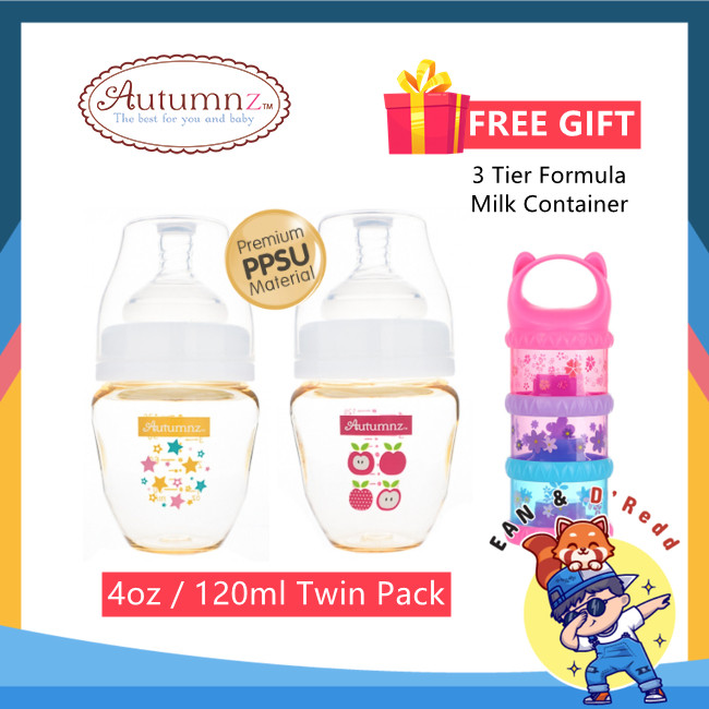 [Twin Pack] Autumnz PPSU Baby Feeding Bottle 4oz / 120ml Newborn Gift Set | Shopee Malaysia