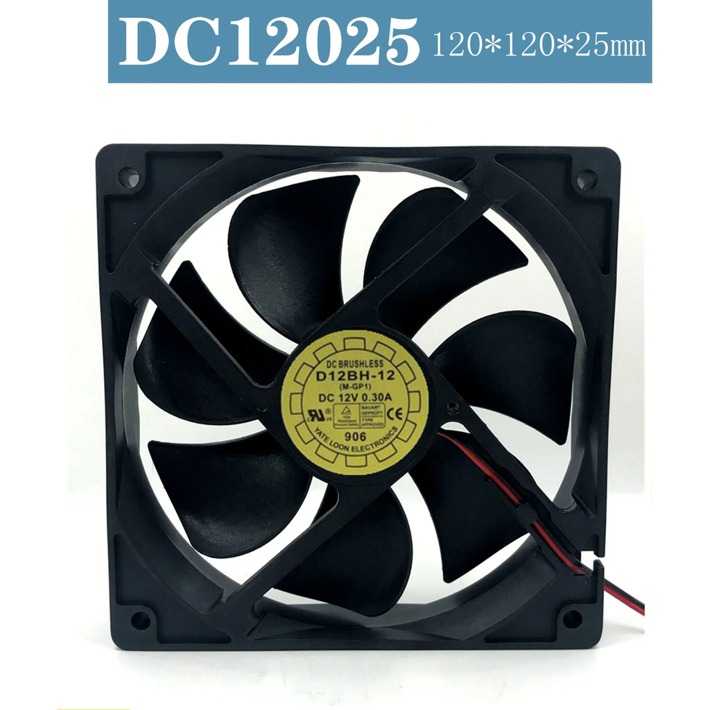 Original YaLn FAN YaLn FAN 12025 D12BH-12 DC12V 12CM Silent Cooling FAN ...