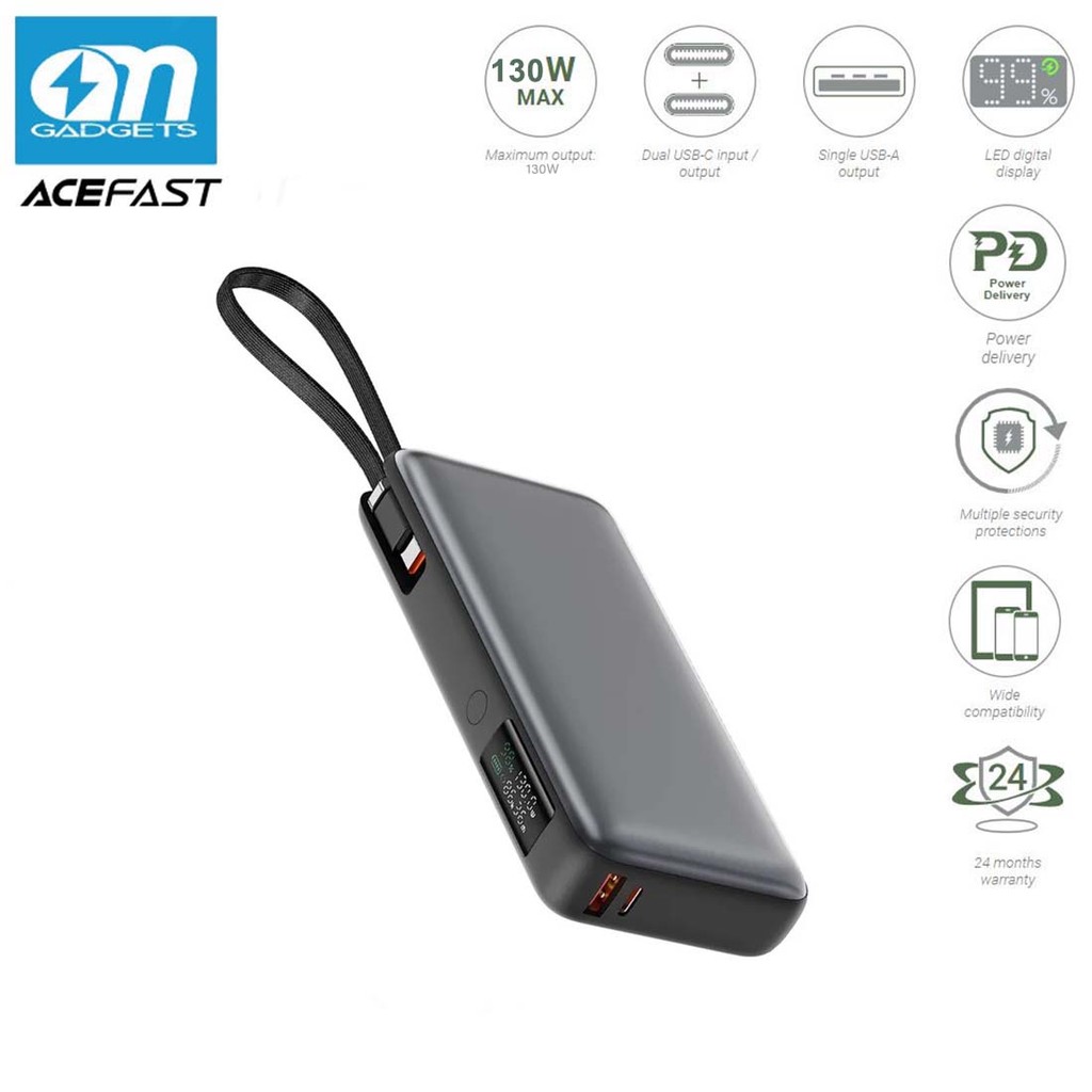ACEFAST M22 PD130W Portable Phone Charger Power Bank 20000mAhwith Built ...