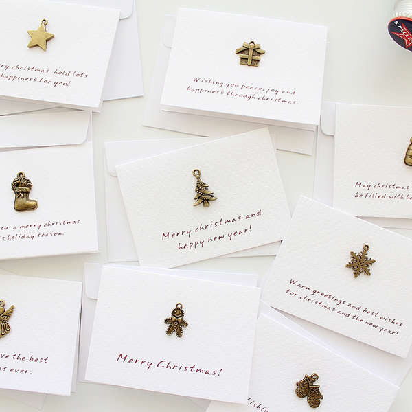 christmas card Kad kreatif retro logam lipat kad Krismas kad Krismas ...