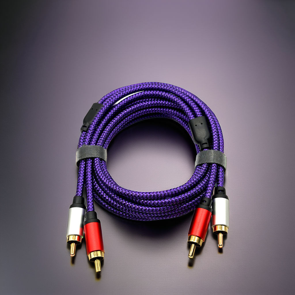 2rca Red White Double Lotus Head Left Right Channel Audio Cable Two-to ...