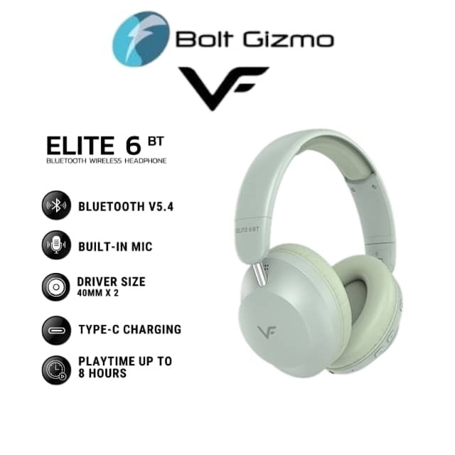 Vinnfier VF Elite 6 BT Wireless Bluetooth Earphone Comfort Headphone ...