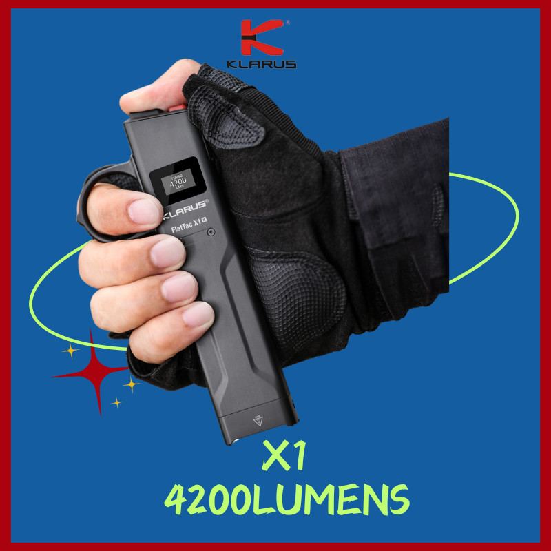 Klarus Ultra Slim Tactical Flashlight FlatTac X1 4200Lumens ...