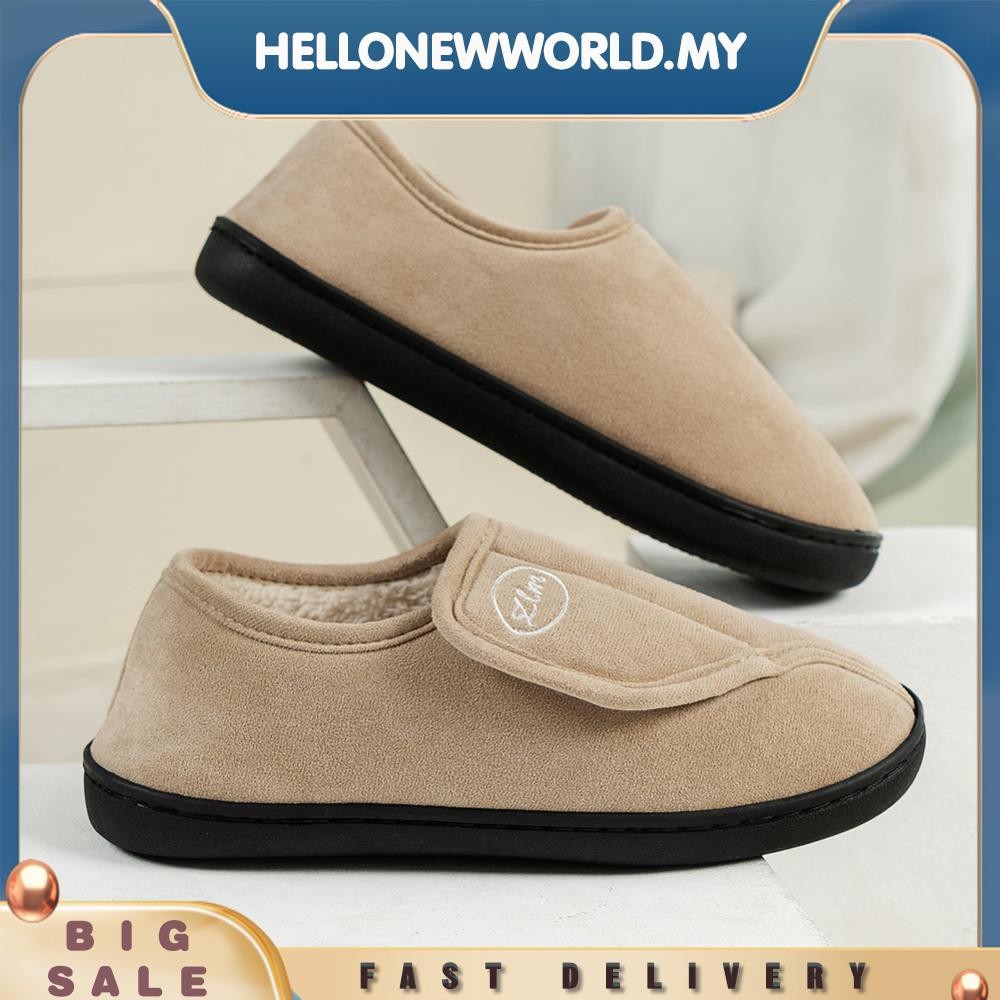 [hellonewworld.my] Slippers for Men Suede Comfy Warm Plush Slip-on ...