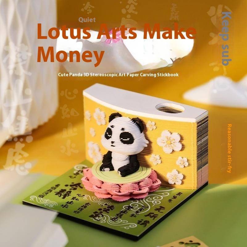 Panda 2025 Calendar Panda 3D 3D Paper Carving and Qi Sheng Cai Taiwan ...