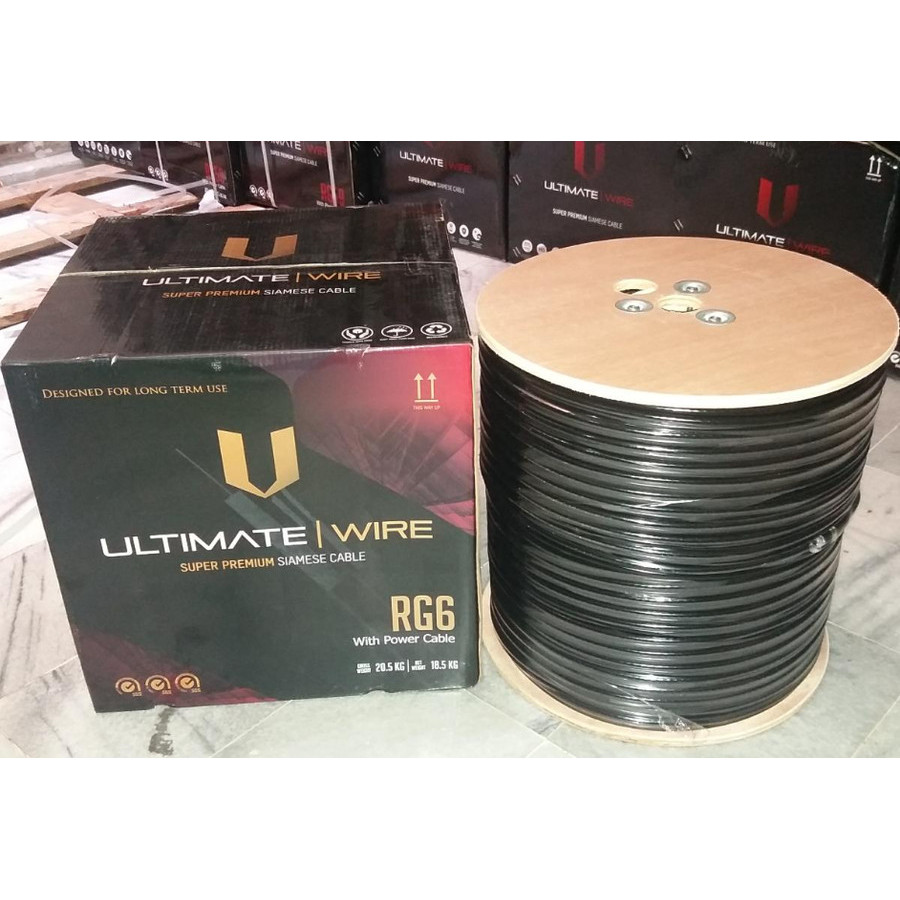 CCTV CABLE RG6+P 300 METER ULTIMATE WIRE (CCTV CABLE + POWER) | Shopee ...