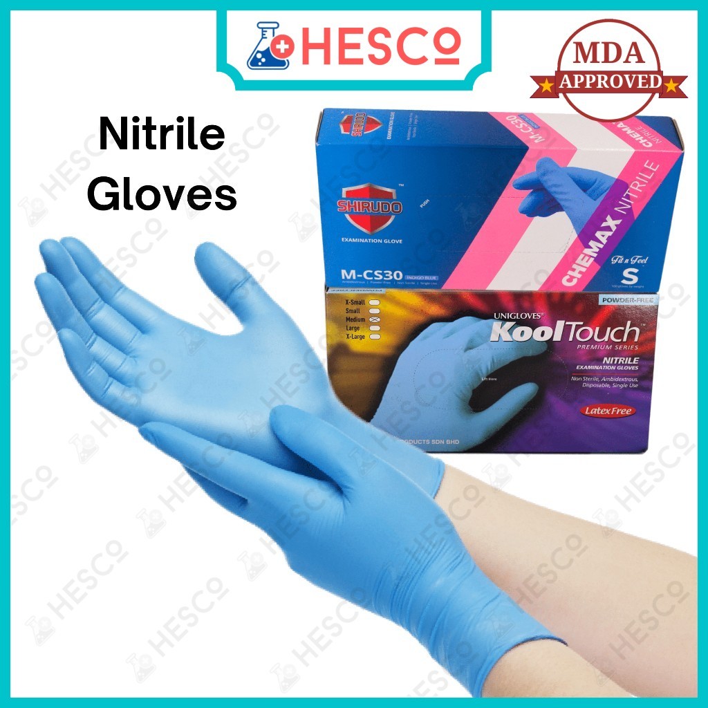 Nitrile Glove Sarung Tangan Getah Disposable Hand Glove Powder Free ...