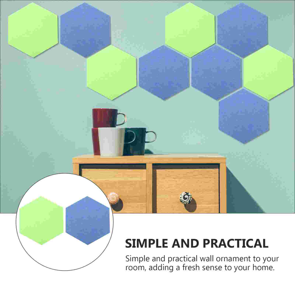 Hexagon Message Board Felt Bulletin Cork Wall Memo Pin Display Photo ...