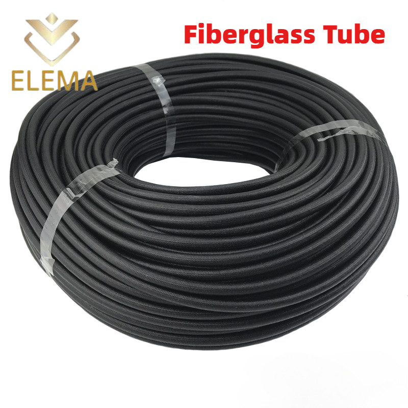 Black Fiberglass Tube High temperature 600 ℃ Braided Fiberglass tube ...
