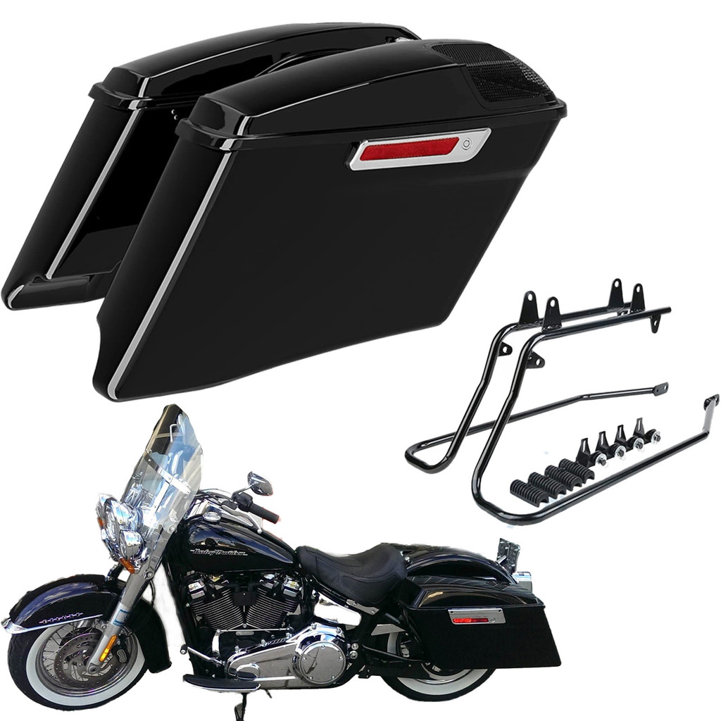 Motorcycle Hard ABS Saddle Side Bags Boxes Cases Saddlebags with ...