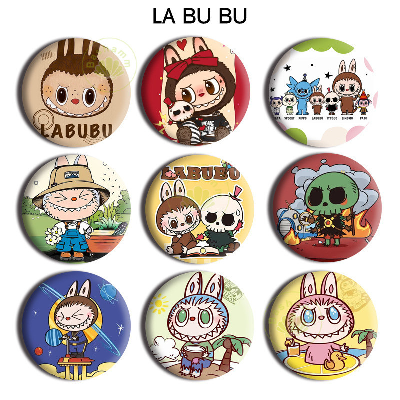 Bashammlabubu Labubu Badge Anime Cartoon Bar Schoolbag Decoration ...