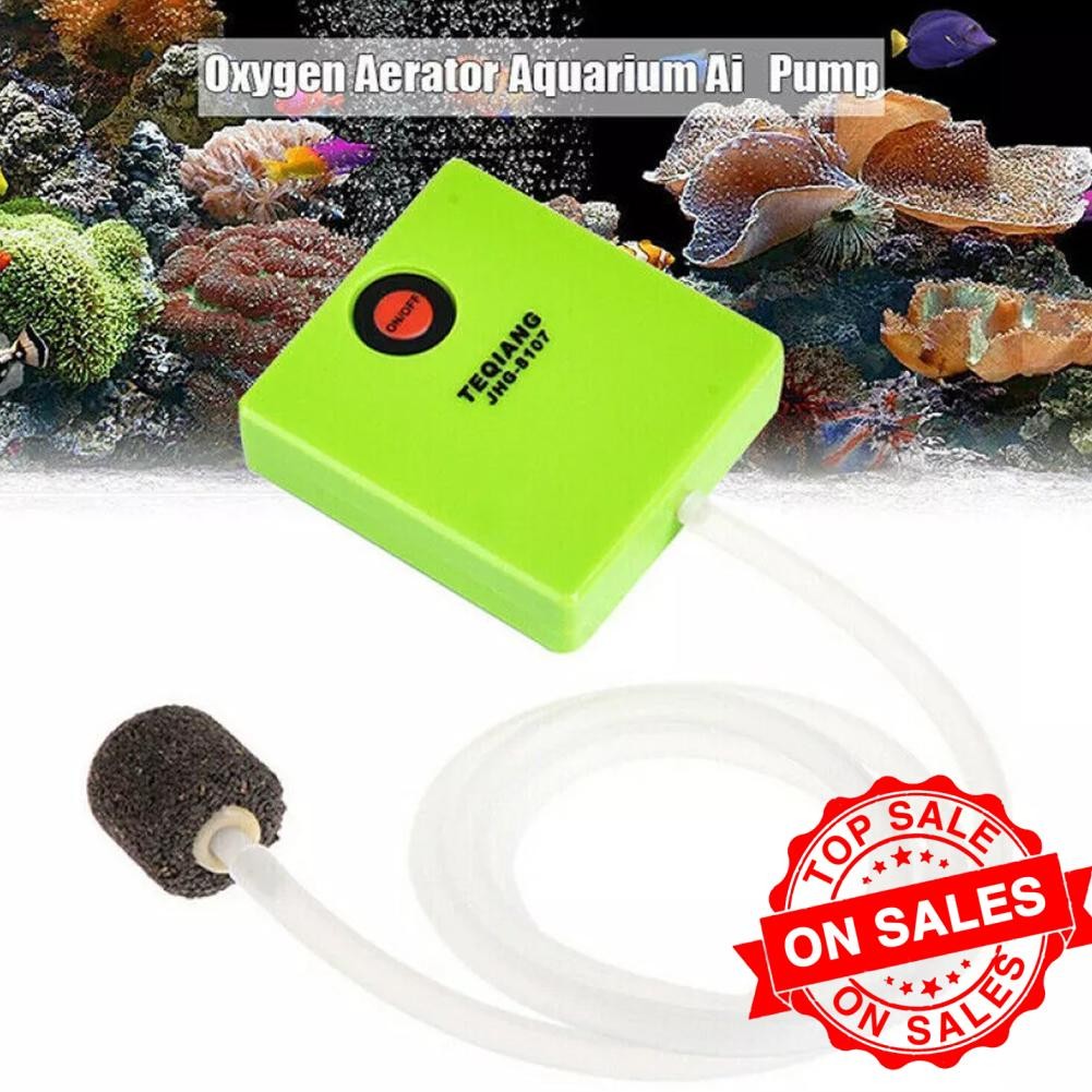 Oxygen Pump Fish Tank Green Aquarium Air Pump Single Dry Operated ...