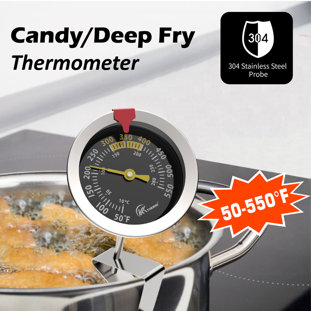 Deep Fry Dial Thermometer With 12" Stainless Steel Stem Candy ...