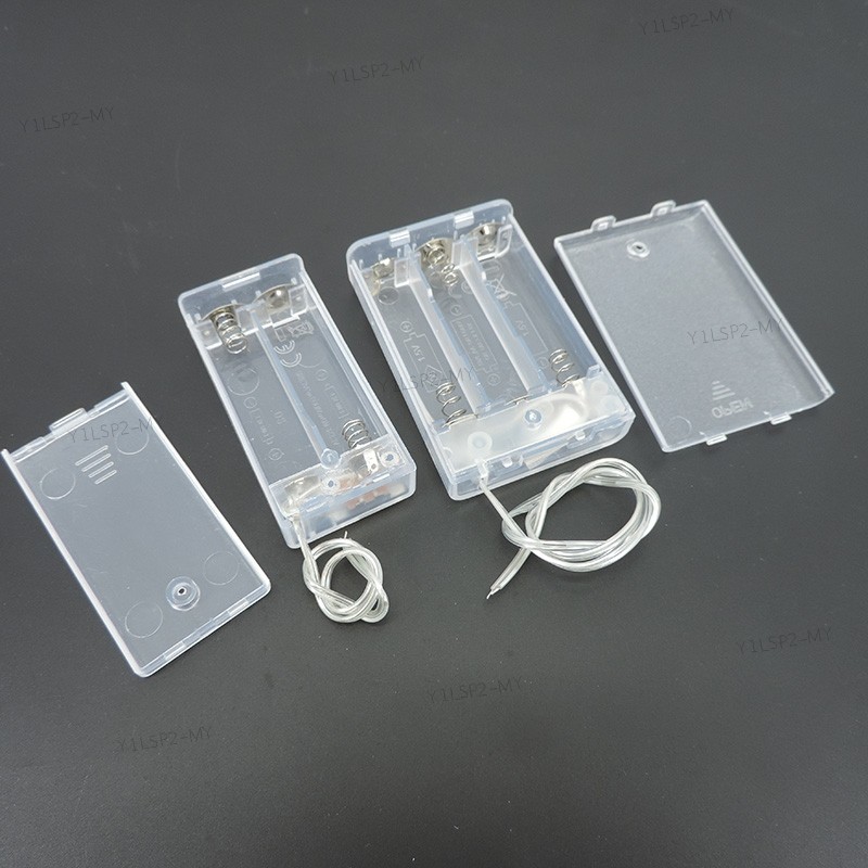 Transparent 2/3 solt AA 3V 4.5V Battery Holder Box Case With Switch AA ...