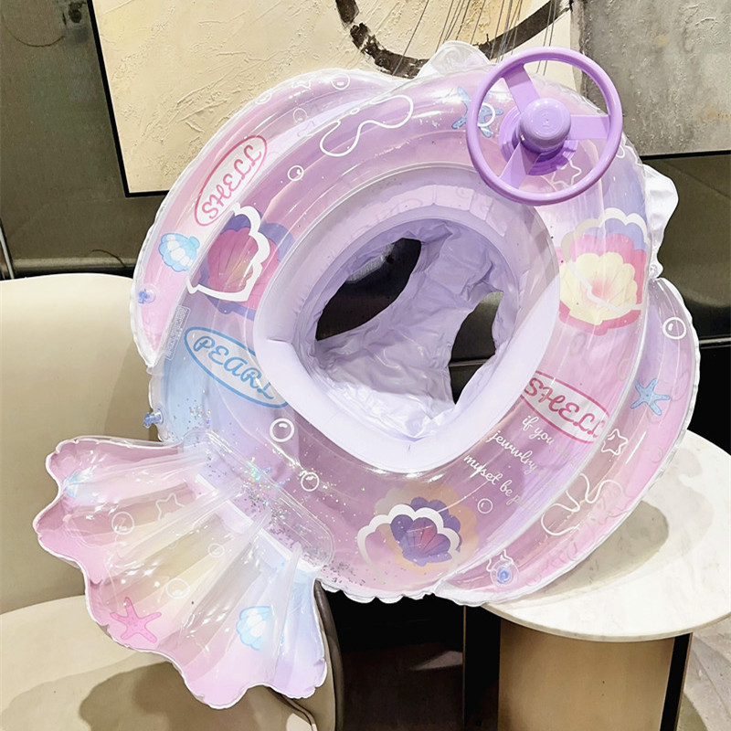 Swimming God Shell Swimming Ring Sequin Child Seat Shape Little Girl ...
