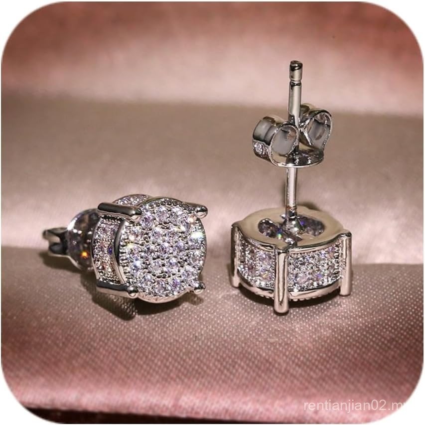Anting-anting Berlian untuk Wanita Lelaki,Subang Kancing Hypoallergenic ...