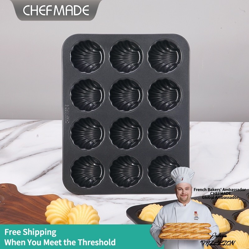 [CHEFMADE.os] 12 Cup Non-stick Madeleine Pan Madeleine Mold Cake Pan ...