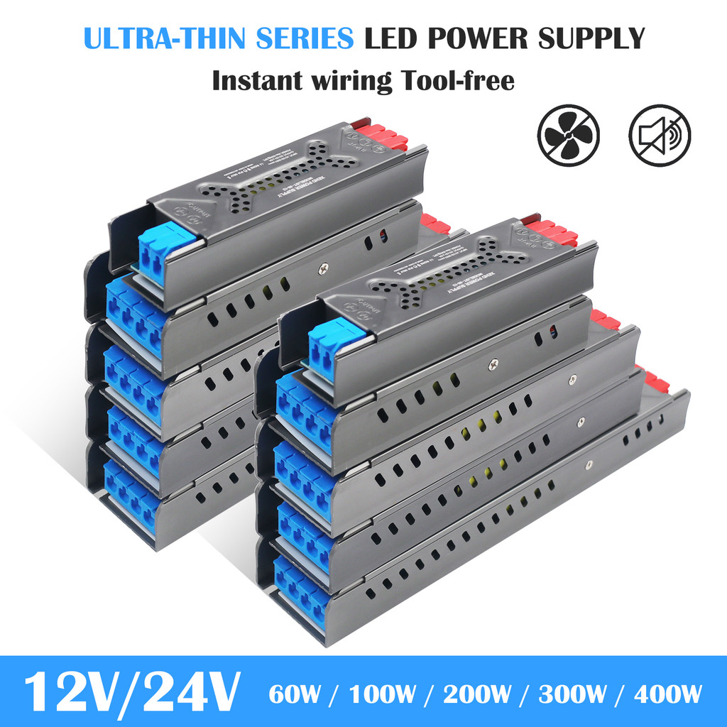 DC 12V 24V Switching Power Supply AC100-250V Mute Lighting Transformers 60W 100W 200W 300W 400W ...