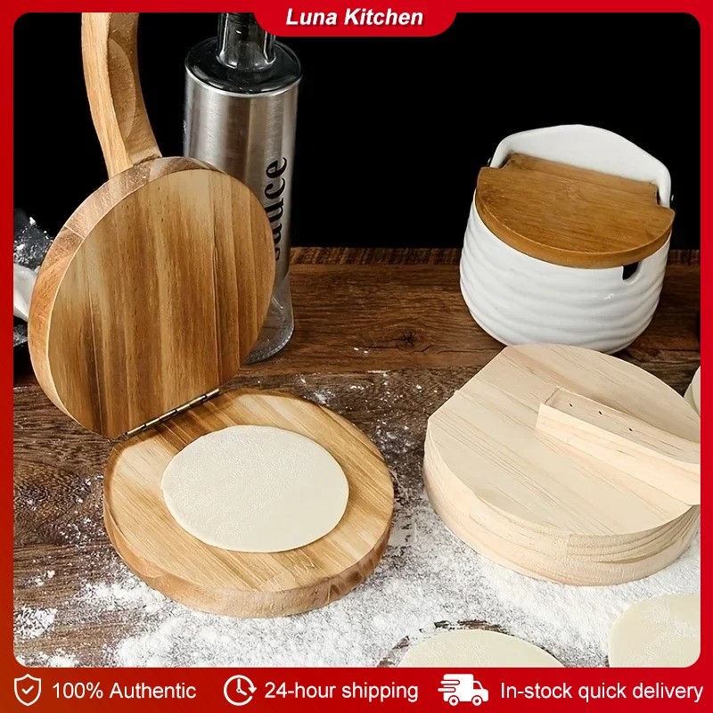 Wooden Manual Dough Press Roller Corn Tortilla Dumpling Skin Bun Skin ...