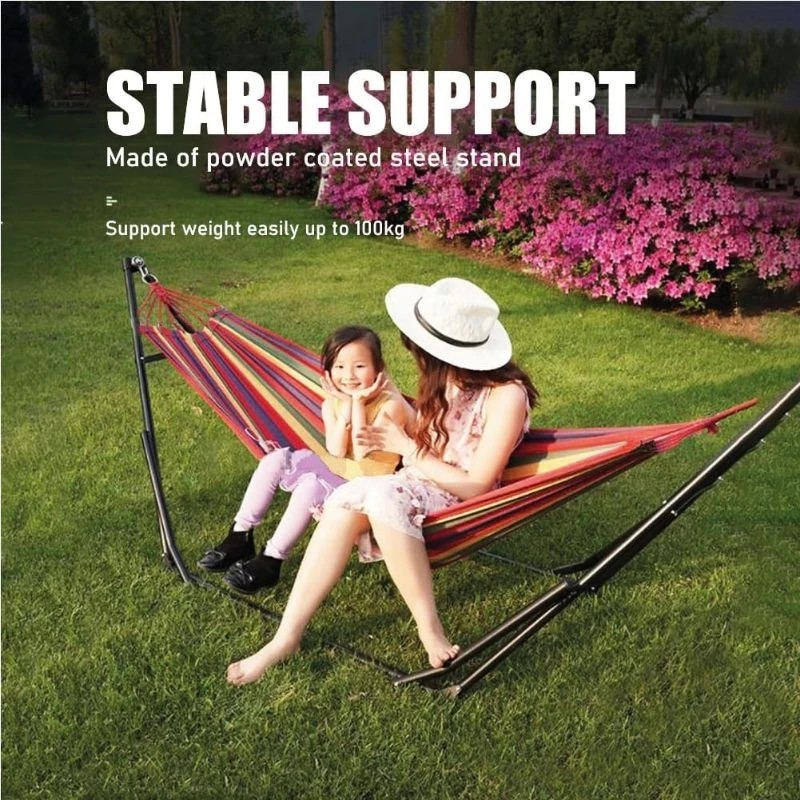 Buaian gantung Hammock outdoor set with stand portable camping hiking ...