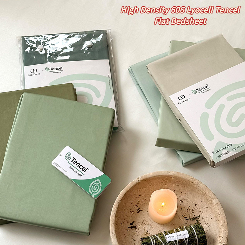 Premium 60S Lyocell Tencel Flat Bedsheet Soft Breathable Cadar Plain ...