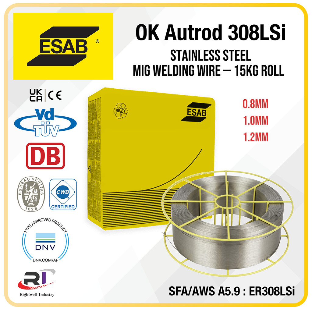 ESAB OK Autrod 308LSi Stainless Steel MIG Wire 15kg | Shopee Malaysia