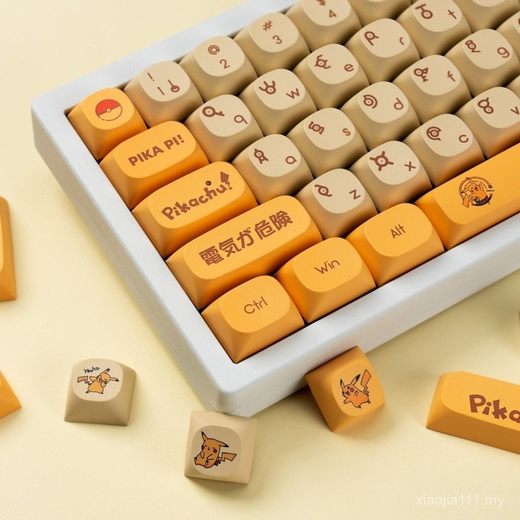 Pikachu Keycap PBT Sublimation Shading MA Height Mechanical Keyboard ...