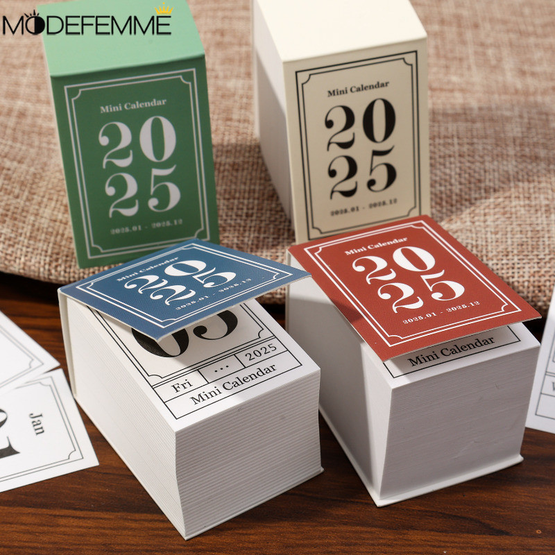 [ Featured ] 2025 Mini Tearable Desk Calendar - Retro Desktop Ornament ...