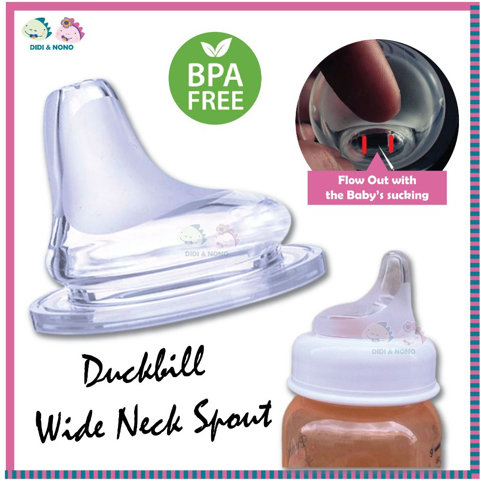 DUCKBILL Spout Silicone wide neck Puting Botol Susu Botol Air Drinking ...