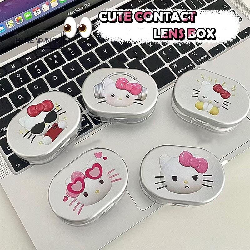 honeypanda Hello Kitty Lovely KT Cat Contact Lens Case Portable Lens ...