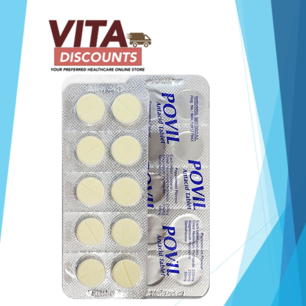 [SATU PAPAN] POVIL ANTACID TABS 10S EXP03/2026 | Shopee Malaysia
