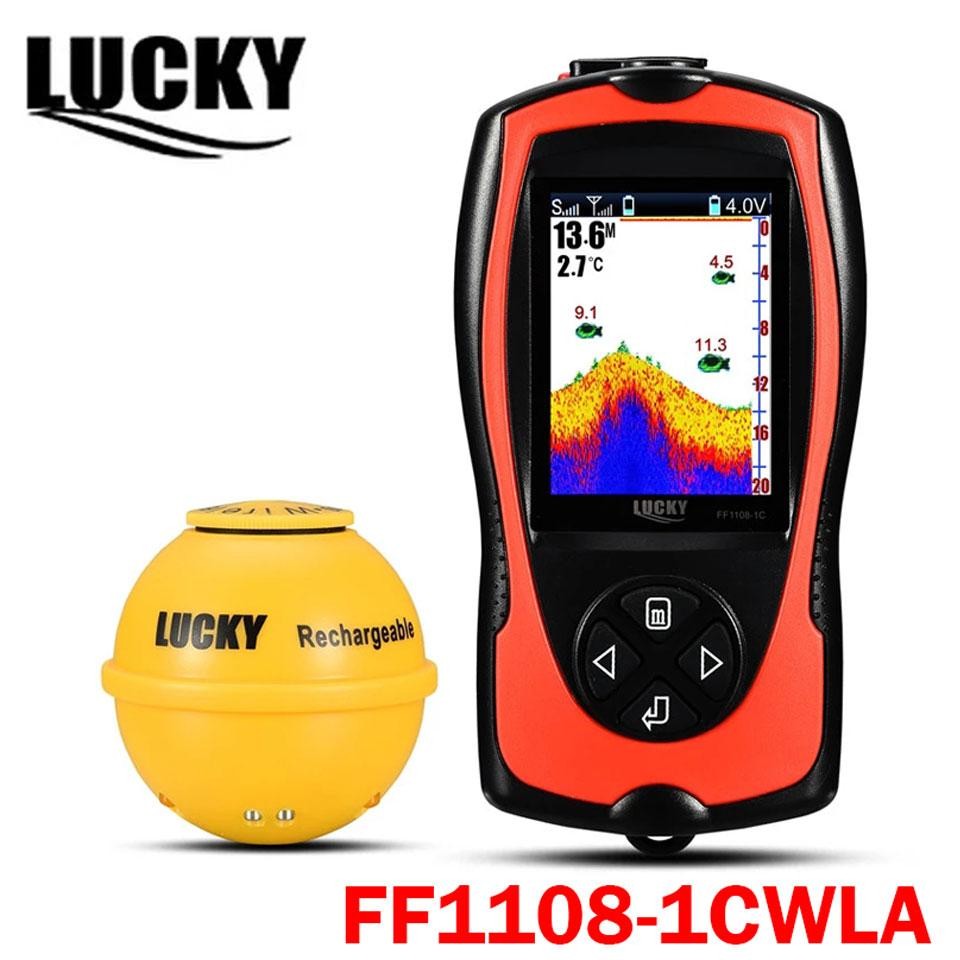 LUCKY Rechargeable Fish Finder FF1108-1CWLA/CT Wireless Sonar Sensor ...