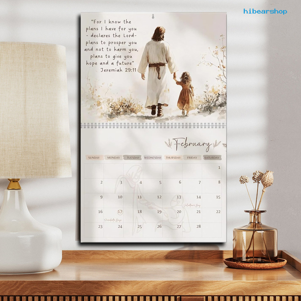 [LAS] 2025 Jesus Wall Calendar Religious Artwork Wall Calendar Bible ...