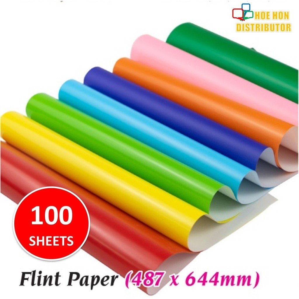 Deep Color Flint Paper 20 x 25" 80gsm 10 Colors x 10pcs = 100pcs ...