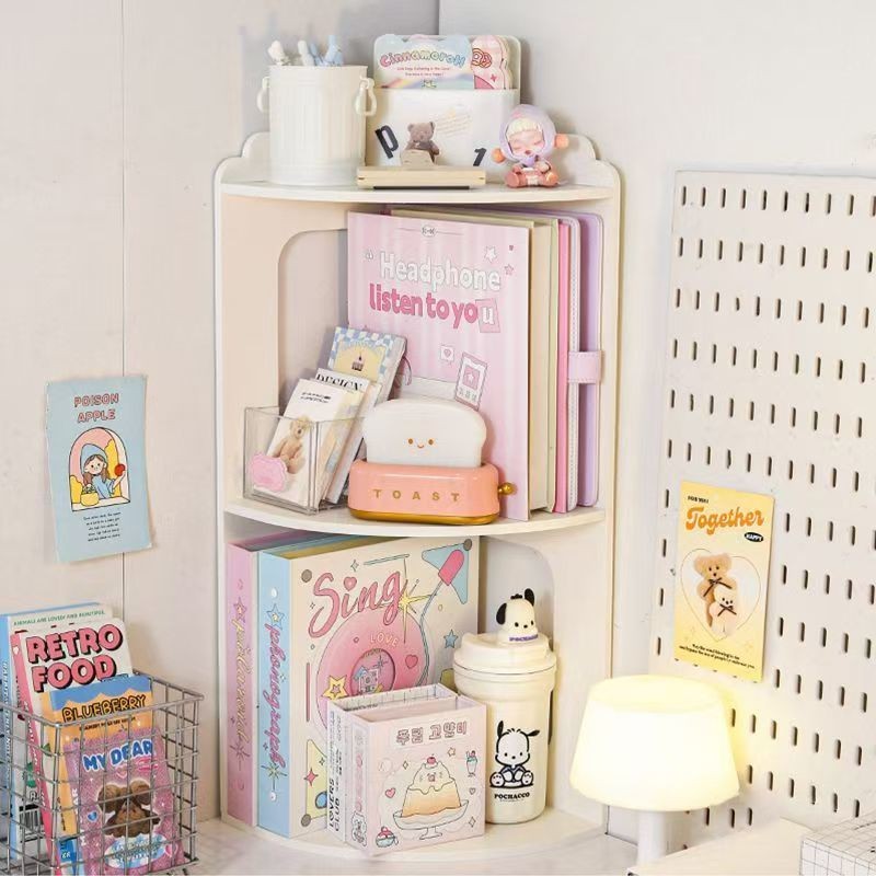 Desktop Corner Shelf Storage Rack Office Girls Desktop Work Position ...