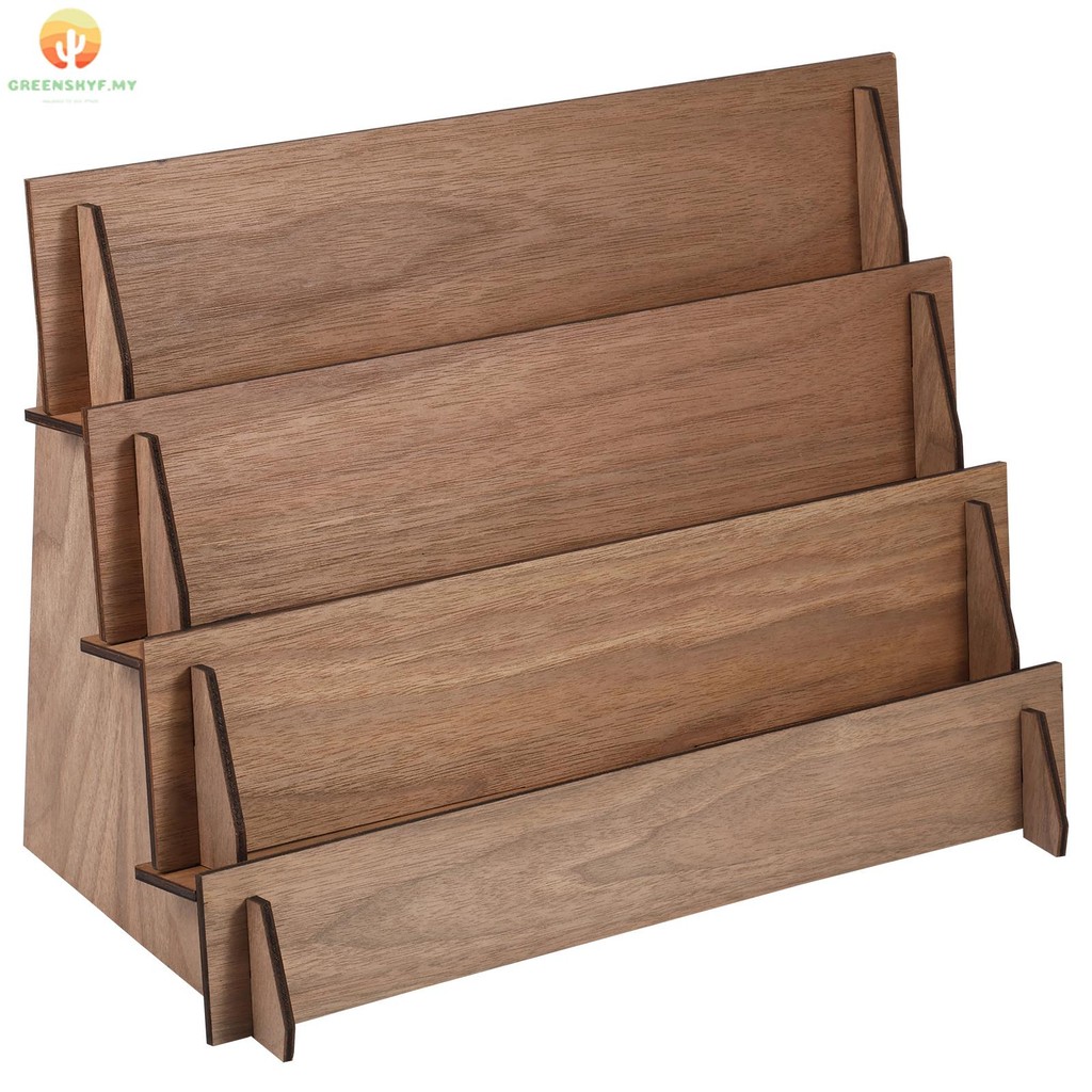 Card Display Stand Wood Postcard Display Rack 4 Layer Decorative Rack ...