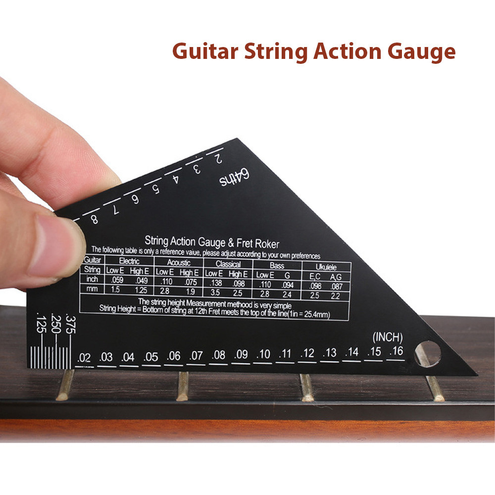 [effectmusic] Guitar String Action Gauge Black Triangle Electric Guitar ...