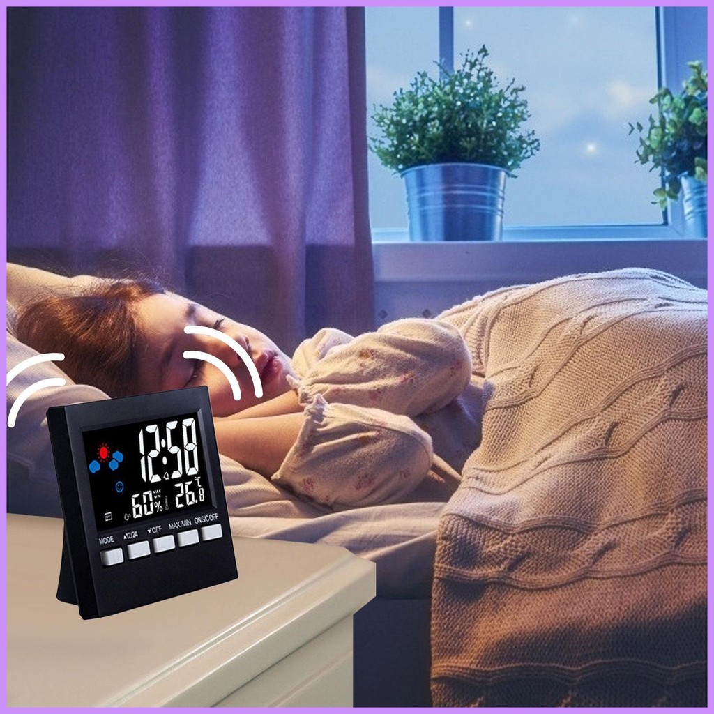 Digital Alarm Clock 12/24H Alarm Clock with Time Display Tabletop Alarm ...