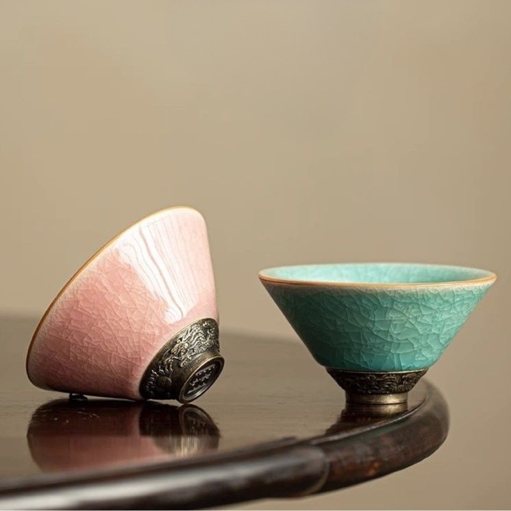 Ice Flower Master Cup Ru Kiln Open Slice Can Raise Ceramic Tea Cup Hat ...