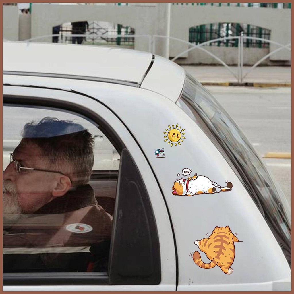 Car Decal Bumper Stickers Cat Cat Sticker For Car Window Lazy Cat ...