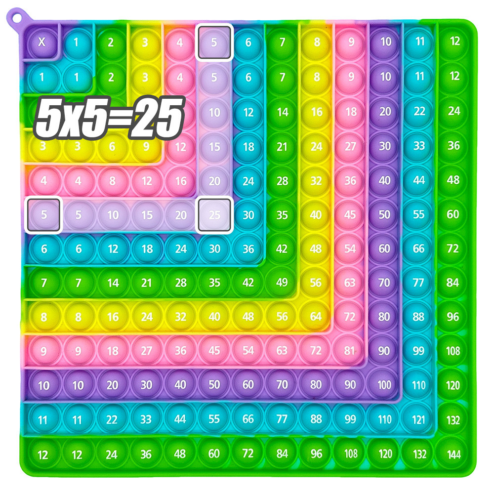 Multiplication Practice Math Games Fidget Toys 12x12 Portable Push ...