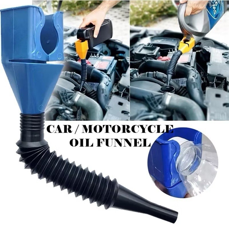 Car Oil Funnel Motorcycle Plastic Flexible Hose Pipe Connector Petrol ...