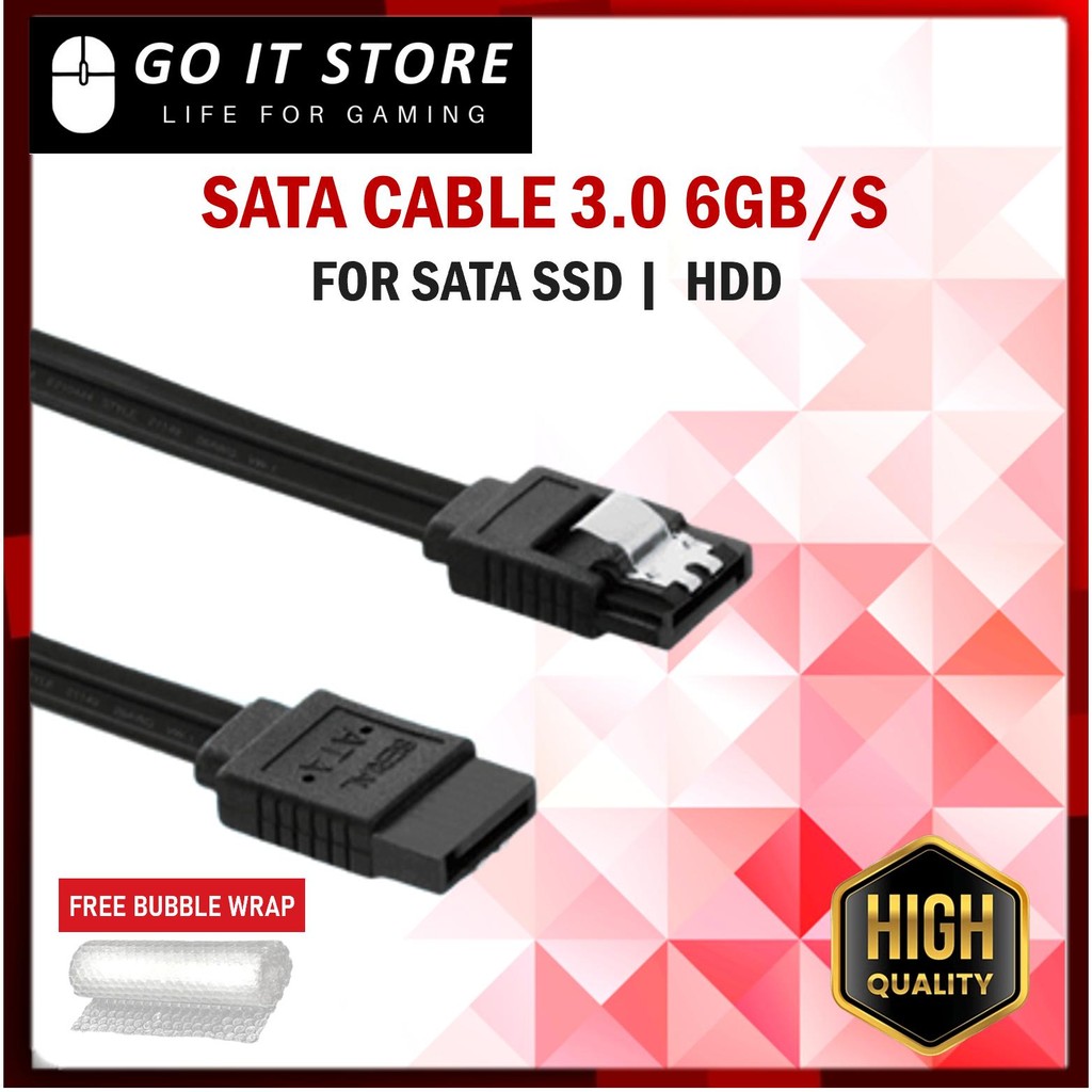 SATA CABLE 3.0 6Gbps Serial ATA Cable SATA 3 With Clip FOR Sata SSD ...